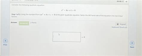 Solved Consider The Following Quadratic Chegg