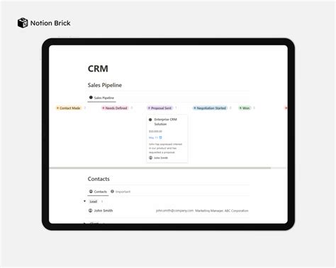 Notion Crm Customer Relationship Management Template