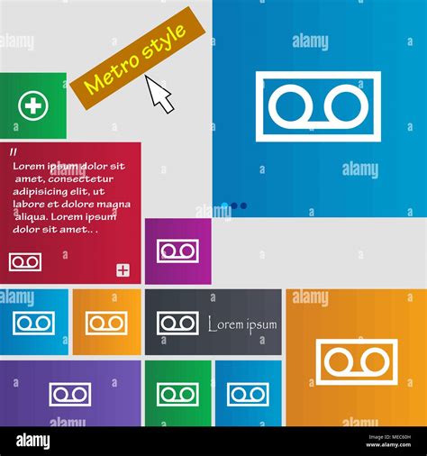 Audio Cassette Icon Sign Buttons Modern Interface Website Buttons
