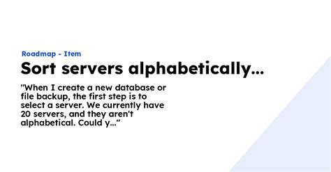 Sort Servers Alphabetically In Backups List Ploi Roadmap