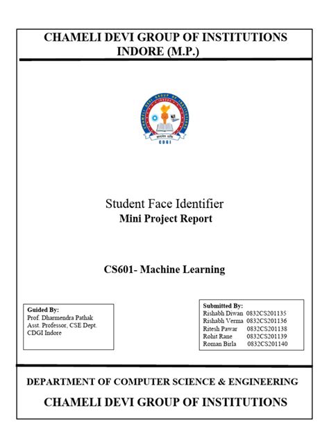 Mini Project Report Formatcs601 Machinelearning1680765346 Pdf Computing Computer Science