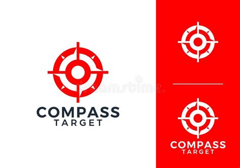 Simple Compass And Target Logo Travel Adventure Symbol Vector Design Stock Vector