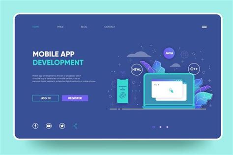 App Development Landing Page Template Premium Vector App Development Landing Page Development