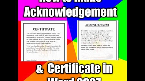 Certificate Sample For School Project