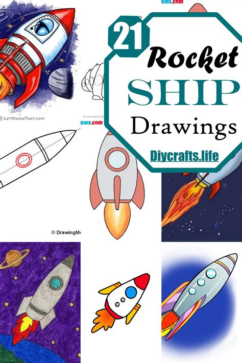 21 Easy Rocket Ship Drawings Step By Step Guide Diy Crafts