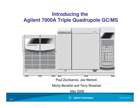 [ppt] Introducing The Agilent 7000a Triple Quadrupole Gc Ms Paul Powerpoint Presentation 55318
