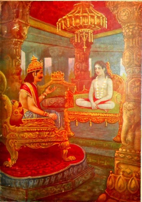 Vintage Lithograph Print Raja Ravi Varma Narada Muni Hindu Mythology
