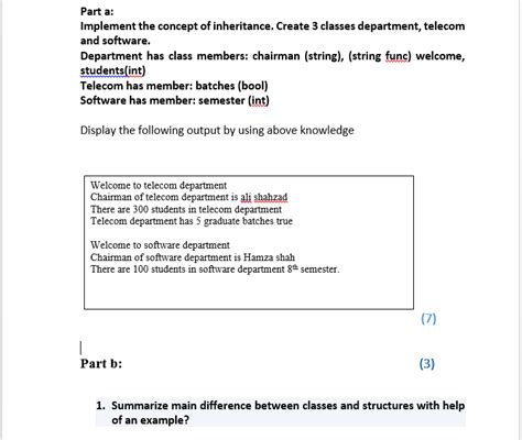 Solved Part A Implement The Concept Of Inheritance Create