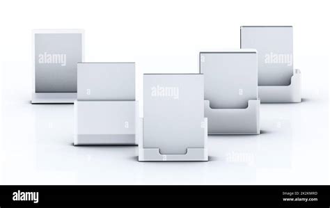 Plexiglass Acryclic Brochure Hoders Isolated On White Background 3d