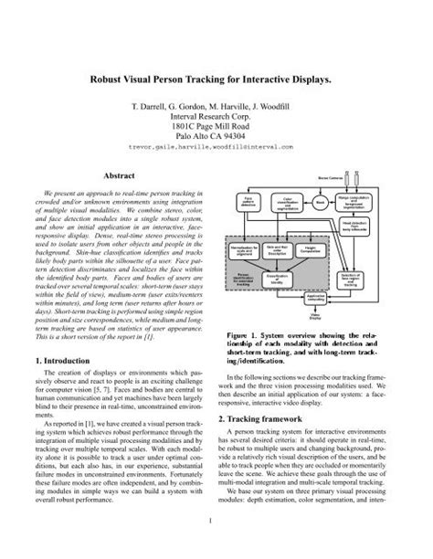 Robust Visual Person Tracking For Interactive Displays