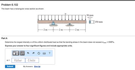 Solved The Beam Has A Rectangular Cross Section As Shown