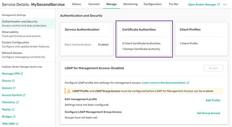 Configuring An Event Broker Service To Use Client Certificate Authentication