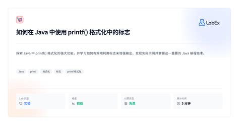 如何在 Java 中使用 Printf 格式化中的标志 Labex