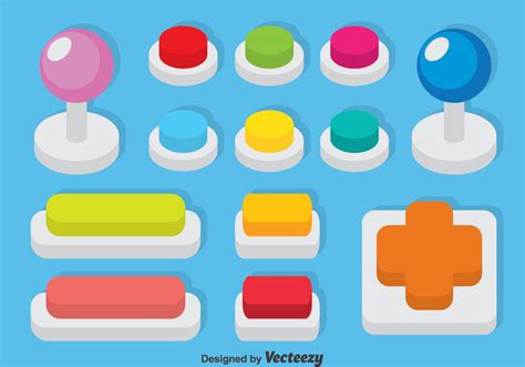 Arcade Button Set Vector 120942 Vector Art At Vecteezy