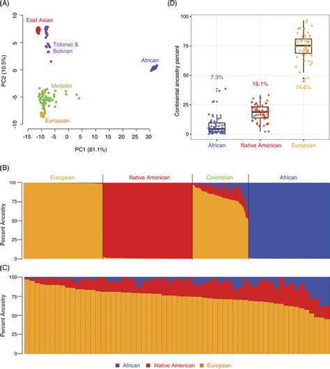 Ancestry And Admixture Patterns For Colombian Genomes A Pca Of Download Scientific Diagram