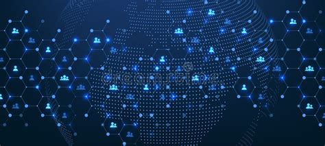 Social Network Communication Concept Global Network Connection Abstract Background Deep Web