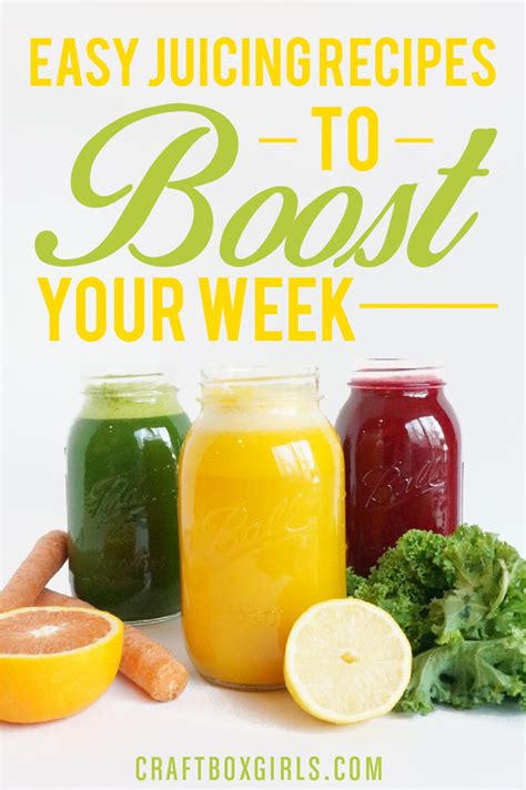 Easy Juicing Recipes Craft Box Girls