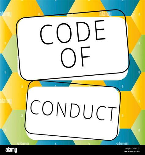Text Caption Presenting Code Of Conduct Internet Concept Set Of Principles Are Ethics Respect
