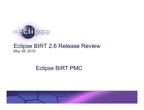 Pdf Eclipse Birt 26 Release Review Slides Dokumentips
