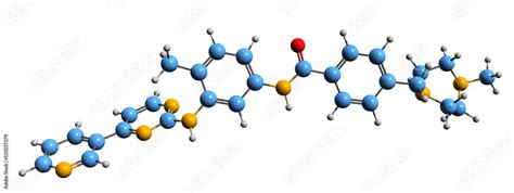 3d Image Of Imatinib Skeletal Formula Molecular Chemical Structure Of Chemotherapy Medication