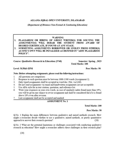 Spring 2023 Assignment 1 2 Pdf Qualitative Research Data