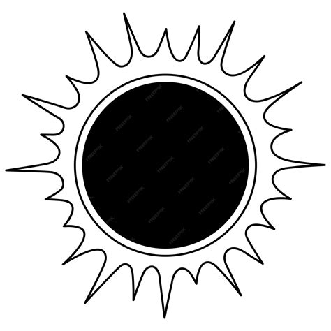 Premium Vector Total Solar Eclipse Line Icon Vector Illustration