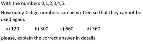 solved with the numbers 0 1 2 3 4 5 how many 4 digit numbers