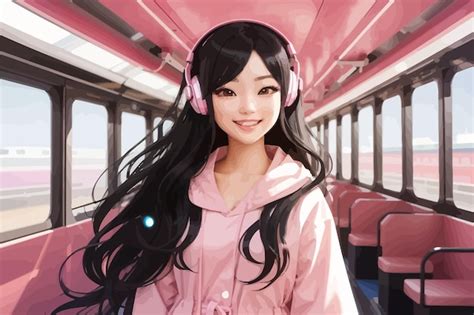 Una Linda Chica ídolo Japonesa Vector Premium Generado Con Ia