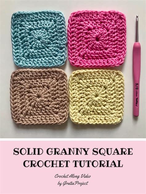 Solid Granny Square Crochet Tutorial Granny Square Crochet Patterns