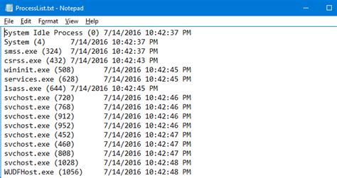 List Running Processes And Their Creation Times Winhelponline