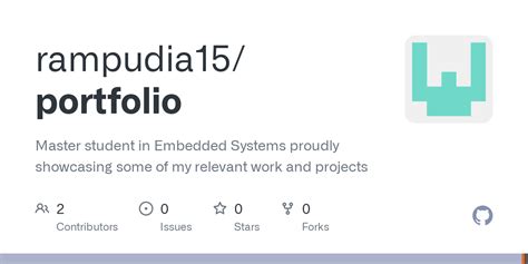 GitHub Rampudia Portfolio Master Student In Embedded Systems Proudly Showcasing Some Of My