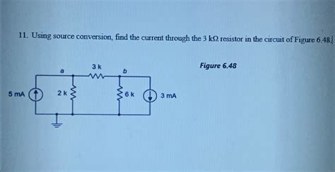 solved using source conversion find the current through the