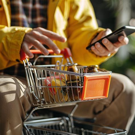 A Closeup Of A Person Adding Items To Their Shopping Cart On A Mobile App Premium Ai Generated