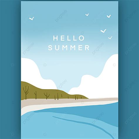 여름 일러스트 해변 삽화 포스터 바다 템플릿 Psd 다운로드 디자인 자료 다운로드