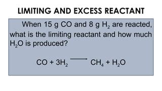 LESSON 7 Limiting And Excess Reactants 2 Pptx