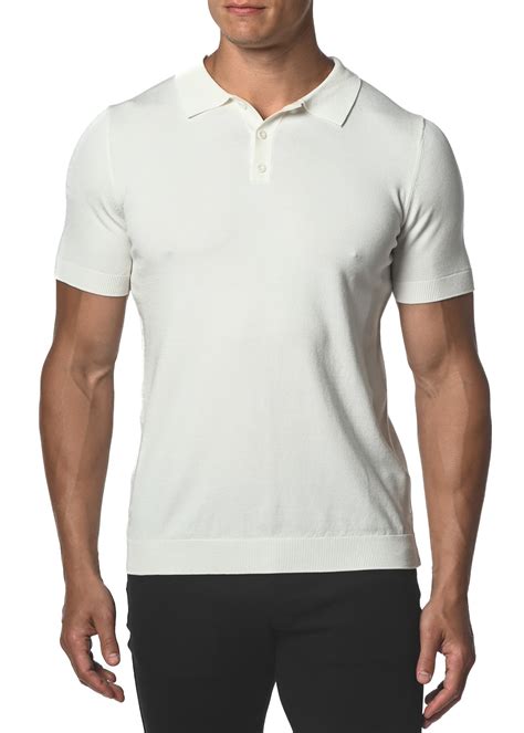 Off White Silktencel 3 Button Knit Polo Pm 16105