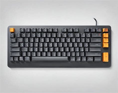 Premium Photo A Computer Keyboard With A Yellow Key