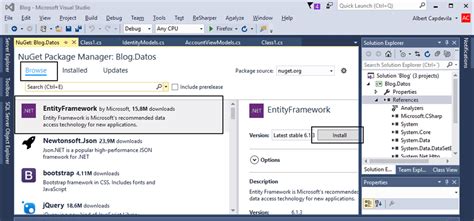 La Primera Versión De La Base De Datos De Este Blog Con Entity Framework Code First