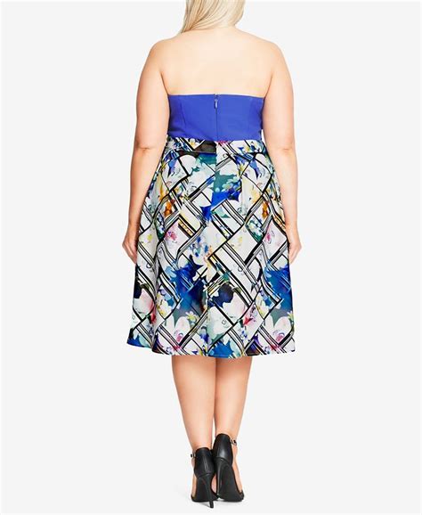 City Chic Trendy Plus Size Floral Print Skirt Macys