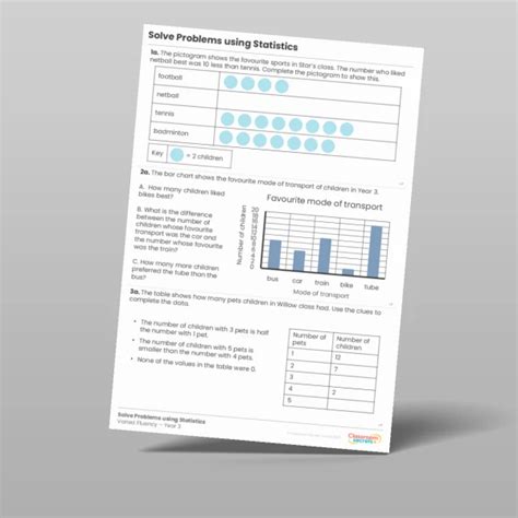 Year 3 Solve Problems Using Statistics Varied Fluency Resource