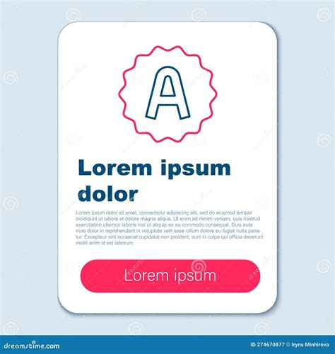 Line Exam Sheet With A Plus Grade Icon Isolated On Grey Background