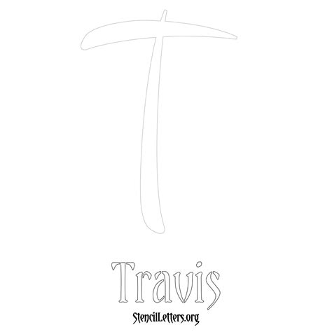 Travis Free Printable Name Stencils With 6 Unique Typography Styles And