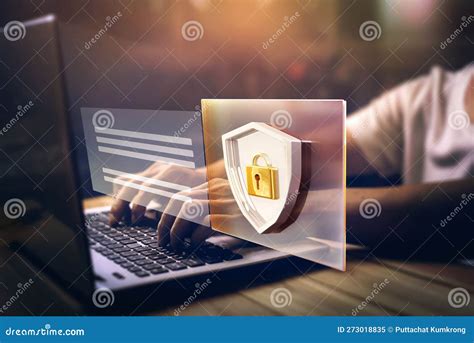 Firewall And Internet Security Concept Secured Access To User Personal Data Information