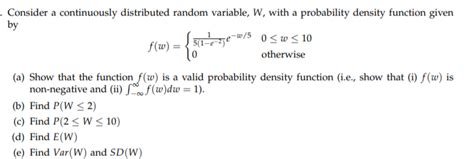 Solved Consider A Continuously Distributed Random