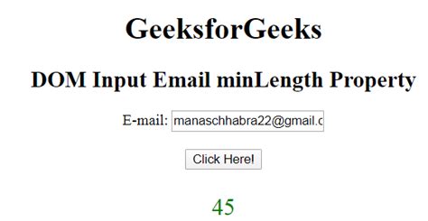 Html Dom Input Email Propriété Minlength Stacklima