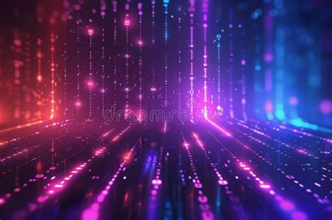 Digital Data Stream Background With Binary Code The Flow Information Of Cyber Security