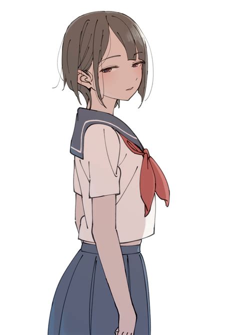 Safebooru 1girl Bangs Black Hair Blue Skirt Blunt Bangs Cowboy Shot