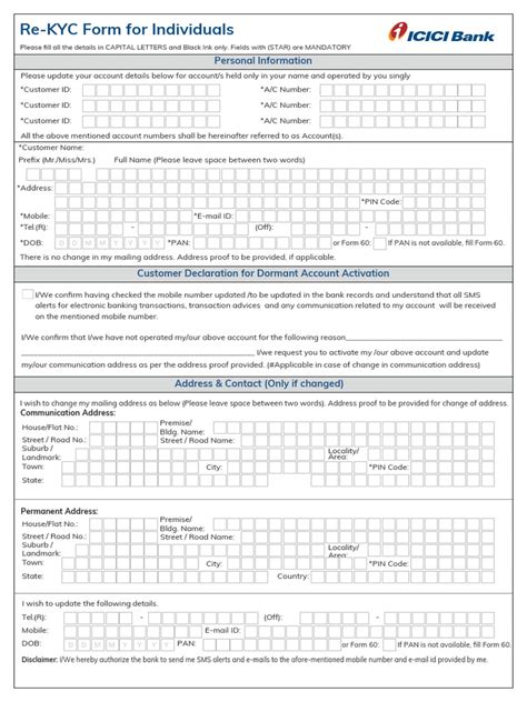Re Kyc Form For Individuals Pdf