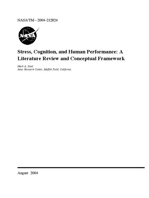 Stress Cognition And Human Performance Pdf Emotions Affect Psychology