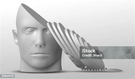 깨진된 머리 3 차원 일러스트 레이 션입니다 사람의 면 분할 머리에 대한 스톡 벡터 아트 및 기타 이미지 머리 무너진 인물 사진 Istock